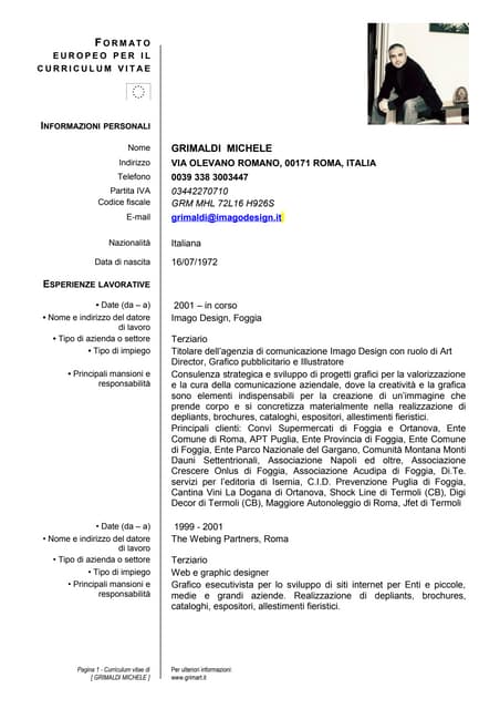 CV-GRIMALDI MICHELE-RMA | PDF