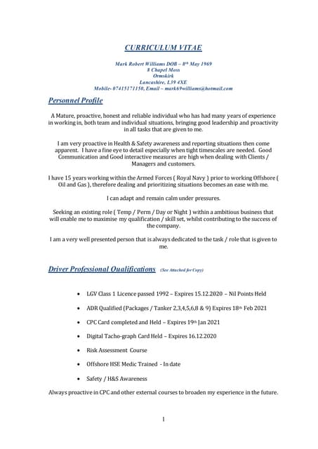 CV- Craig Martin 2015 | PDF