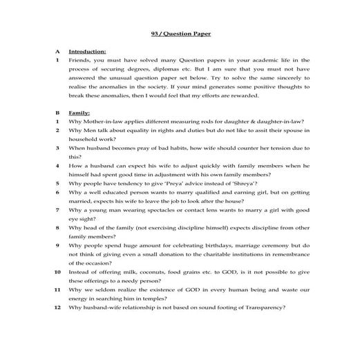 Leavers Questionnaire