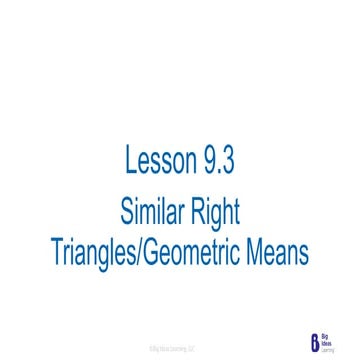 Similarity on Right Triangles using proportions | PPT