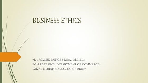 Business ethics(presentation) | PPT