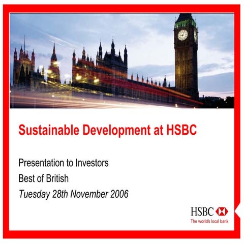Sustainable development at HSBC | PDF | Environmental Services Industry ...