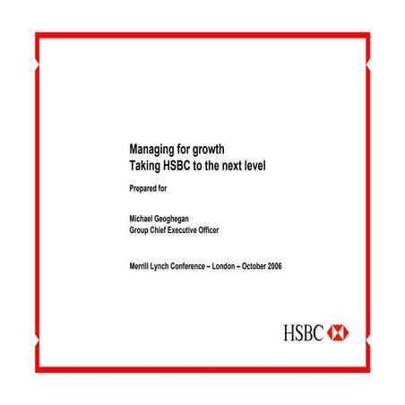Managing for Growth - Taking HSBC to the next level | PDF