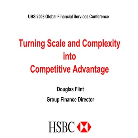 HSBC Turning Scale and Complexity into Competitive Advantage | PDF