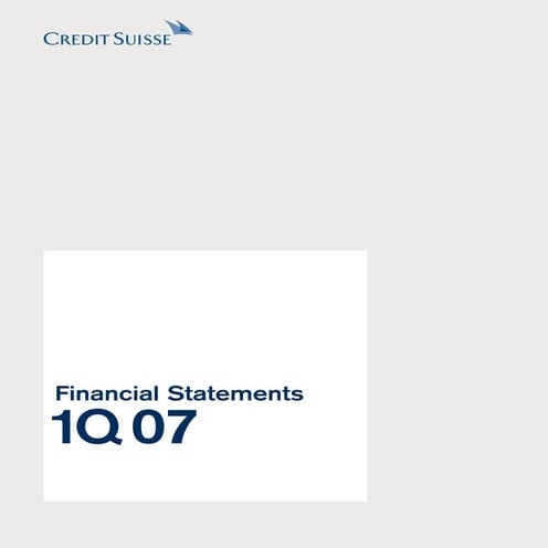 credit suisse Financial Statements | PDF