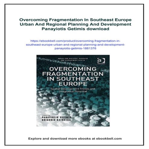 Overcoming Fragmentation In Southeast Europe Urban And Regional ...