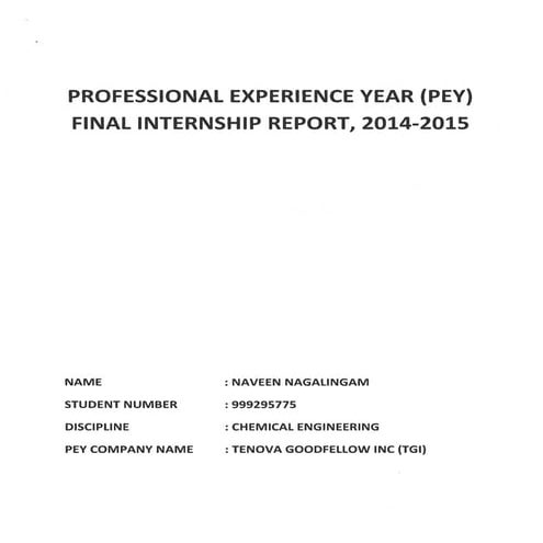 1. Professional Experience Year Final Internship Report-Naveen ...