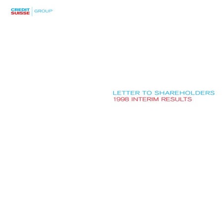 credit-suisse Credit Suisse Group Interim Report 1998 | PDF