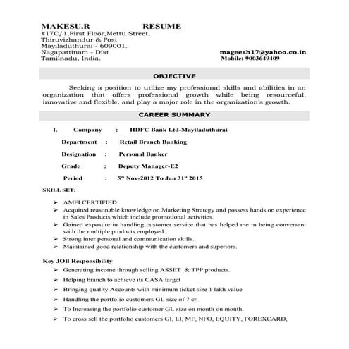 MAKESH CV | PDF
