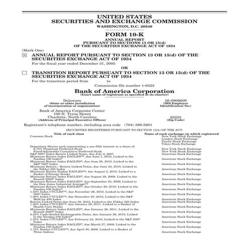 BANK OF AMERICA 2005 Form 10-K in | PDF