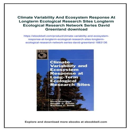 Climate Variability And Ecosystem Response At Longterm Ecological ...