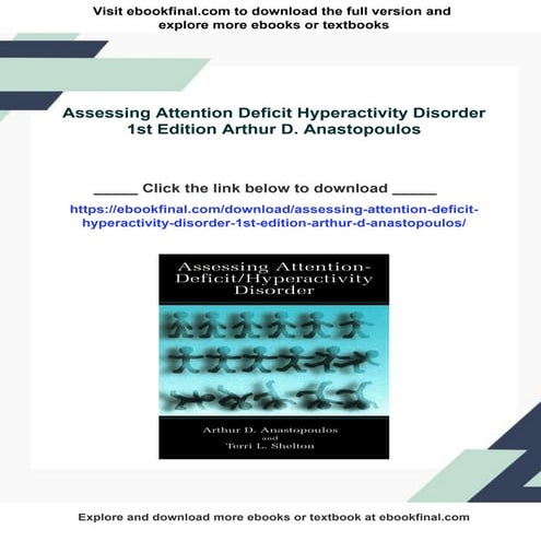 Assessing Attention Deficit Hyperactivity Disorder 1st Edition Arthur D. Anastopoulos | PDF