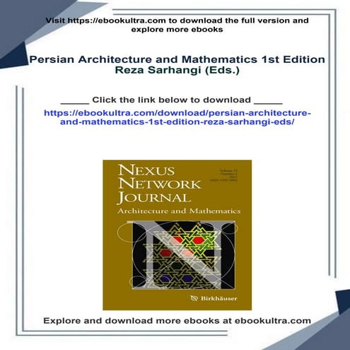 Persian Architecture and Mathematics 1st Edition Reza Sarhangi (Eds.) | PDF