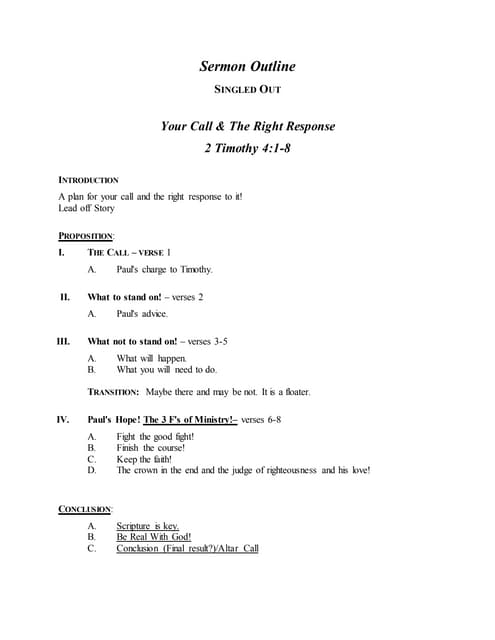 Sermon Preparation Form | PDF