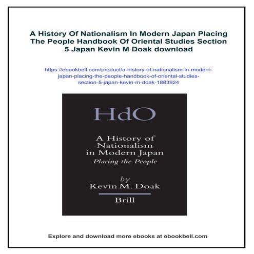 A History Of Nationalism In Modern Japan Placing The People Handbook Of ...