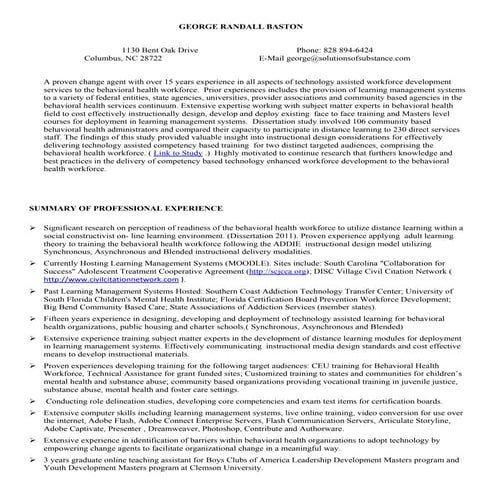George R Baston Resume | PDF