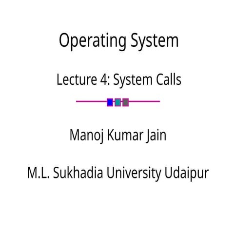 Lecture 04 - System Calls Operating System | PPT