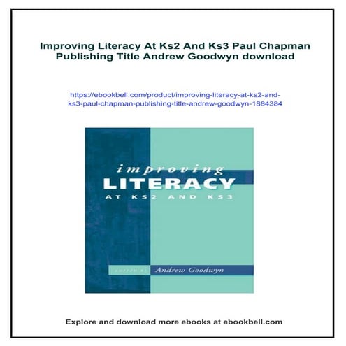 Improving Literacy At Ks2 And Ks3 Paul Chapman Publishing Title Andrew ...
