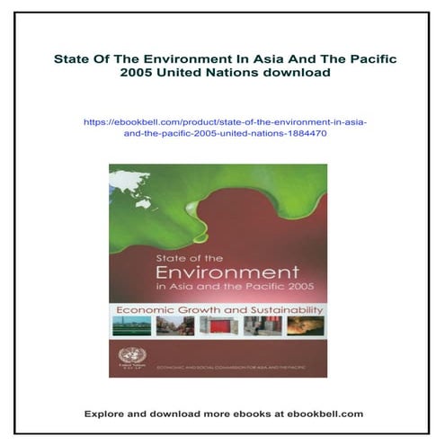 State Of The Environment In Asia And The Pacific 2005 United Nations | PDF