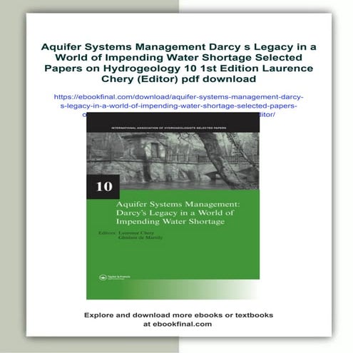 Aquifer Systems Management Darcy s Legacy in a World of Impending Water ...
