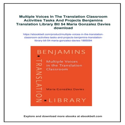 Multiple Voices In The Translation Classroom Activities Tasks And ...