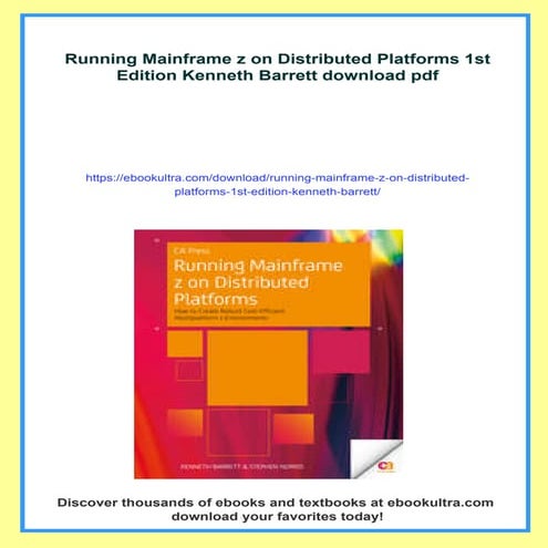 Running Mainframe z on Distributed Platforms 1st Edition Kenneth Barrett | PDF