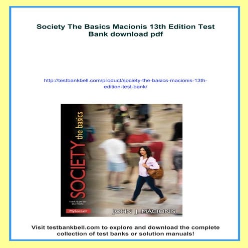 Society The Basics Macionis 13th Edition Test Bank | PDF