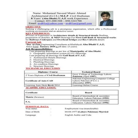 NEW CV-Arch | PDF | Civil Engineering Industry | Industries
