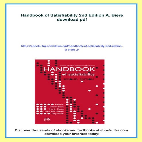 Handbook of Satisfiability 2nd Edition A. Biere | PDF