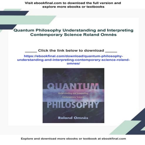 Quantum Philosophy Understanding and Interpreting Contemporary Science ...
