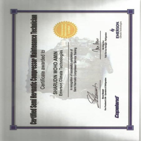 Emerson Semihermetic Cert | PDF