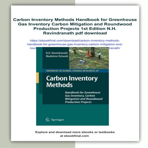 Carbon Inventory Methods Handbook for Greenhouse Gas Inventory Carbon ...