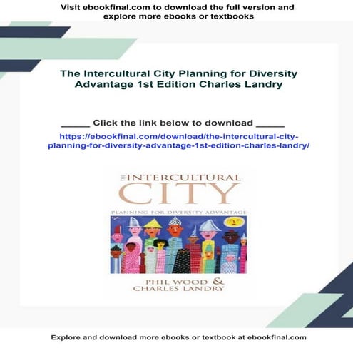 The Intercultural City Planning for Diversity Advantage 1st Edition ...