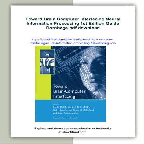 Toward Brain Computer Interfacing Neural Information Processing 1st Edition Guido Dornhege | PDF