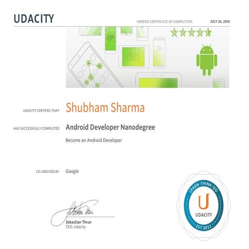 Android Development Certificate 2016 | PDF