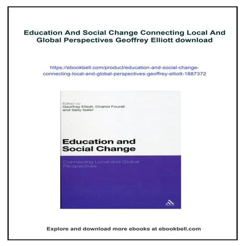 Education And Social Change Connecting Local And Global Perspectives ...
