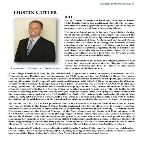 Dustin Cutler's Professional Bio | PDF