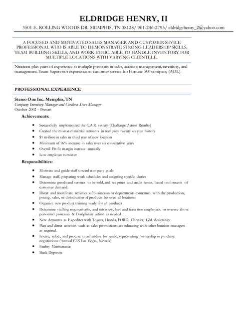 Carl Carpenter resume | DOC | Business | Business and Finance