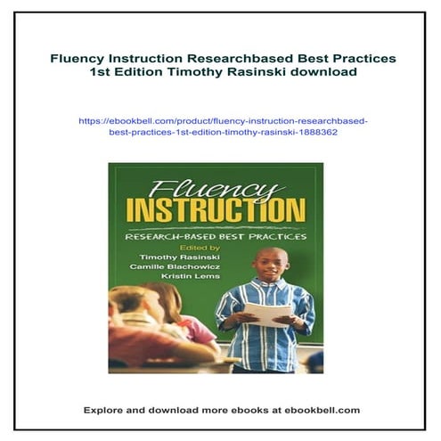 Fluency Instruction Researchbased Best Practices 1st Edition Timothy Rasinski | PDF