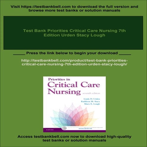 Test Bank Priorities Critical Care Nursing 7th Edition Urden Stacy ...