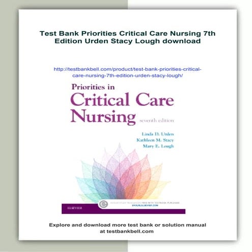 Test Bank Priorities Critical Care Nursing 7th Edition Urden Stacy ...