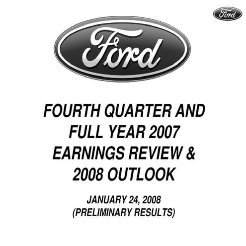 ford 2007 Q4 and Full Year Financial Result | PDF