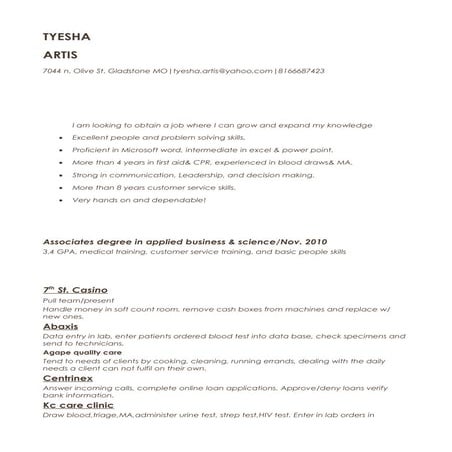 tye resume | ODT