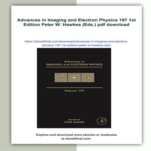 Advances in Imaging and Electron Physics 197 1st Edition Peter W ...
