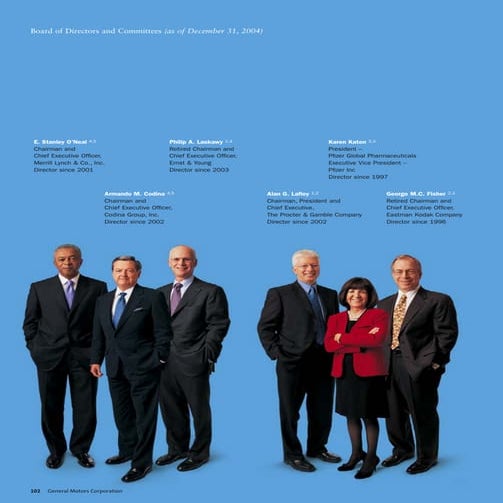 gm 2004 Annual Report Board of Directors | PDF