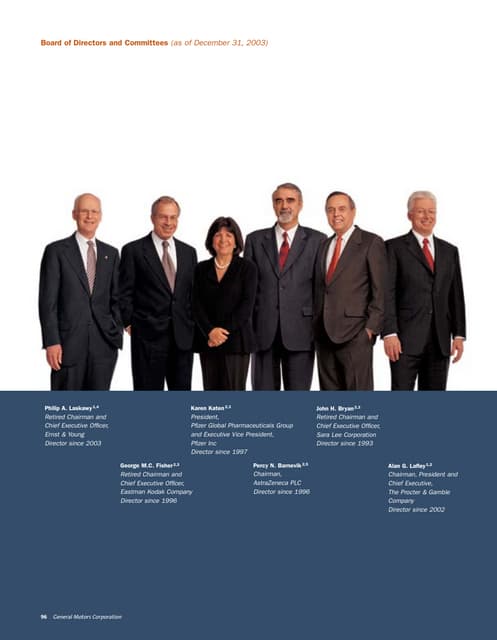gm 2004 Annual Report Board of Directors | PDF