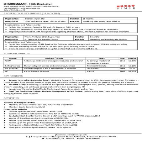 Shishir suman CV 2015 | DOCX