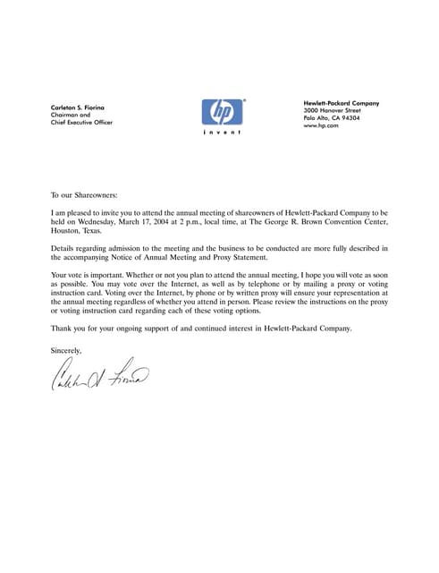 hp 2007 proxy statement | PDF | Economy | Business and Finance