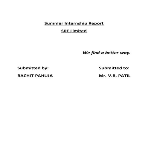 Summer Internship Report | DOCX
