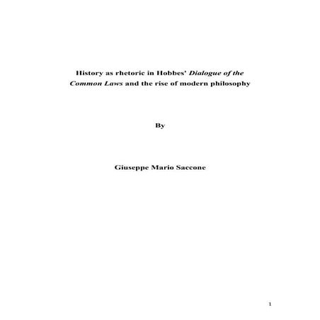 History as rhetoric in Hobbes | PDF